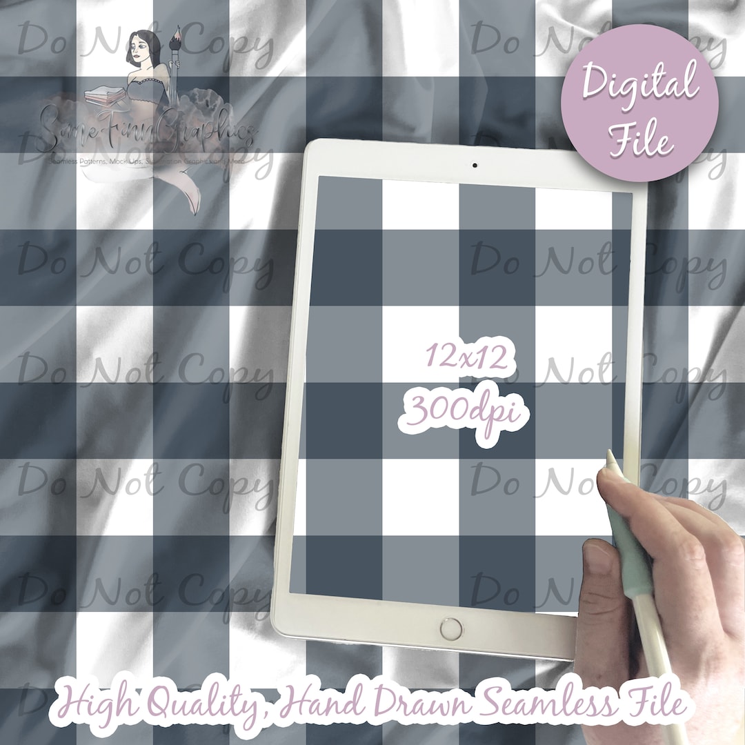 Buffalo Plaid Gray and White Digital Paper - Gingham Seamless Pattern ...