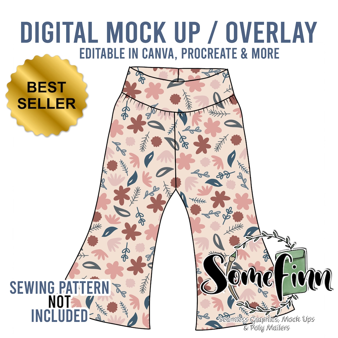 Flare Pants Mock-up / Bell Leg Mock up / Digital Mock up for Clothing ...