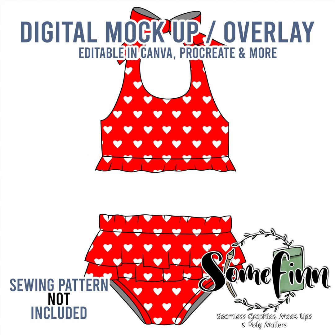 Ruffle Halter Swimsuit Mock-up / Swim Suit Mock up / Digital Mockup for ...