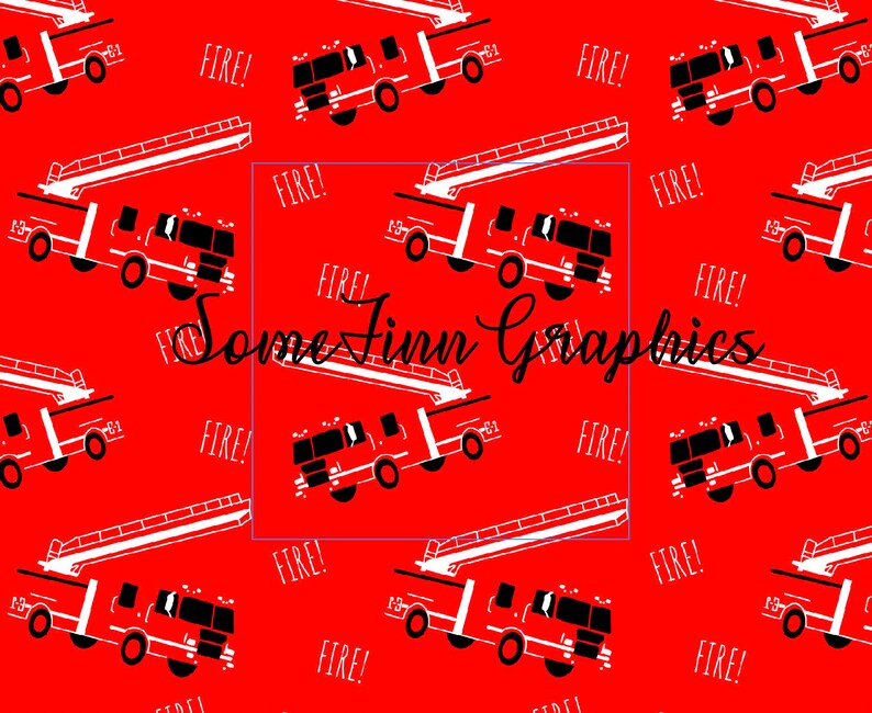 Firetrucks Digital Paper Seamless Fire Truck Pattern Fire - Etsy