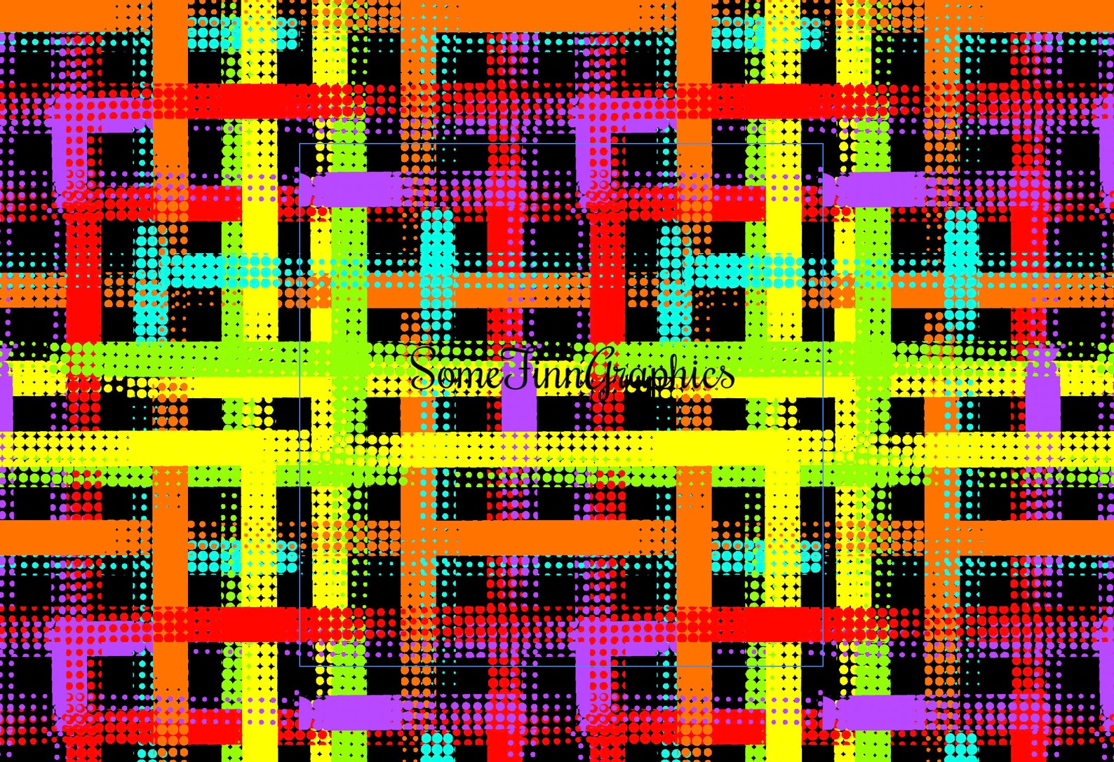 Plaid Neon Halftone Seamless Design Pattern /rainbow Plaid - Etsy