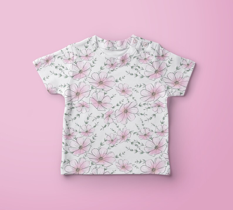 Pink Watercolor Floral Seamless Digital Paper Pattern, Watercolor ...