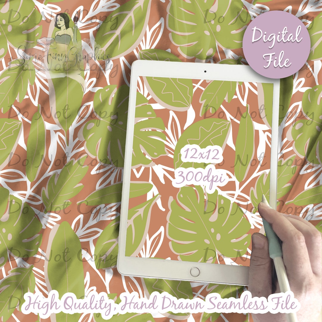 Palm Branches Digital Paper - Seamless Summer Pattern, Custom Tropical ...