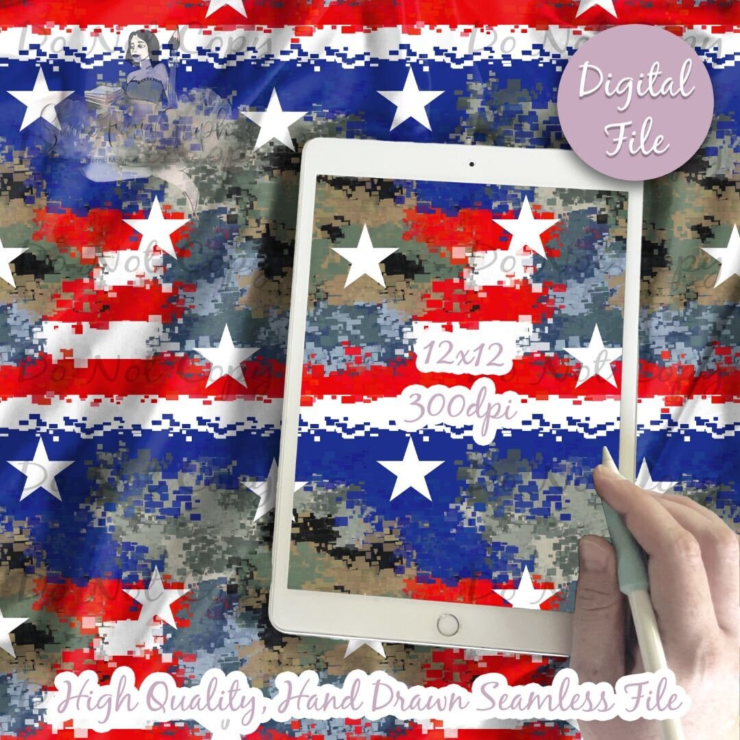 Military USA Seamless Design Pattern / Soldier, Marine, Service Member ...