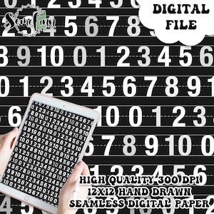 123s Seamless 12x12 Digital Paper | Fabric Math Counting Numbers ...