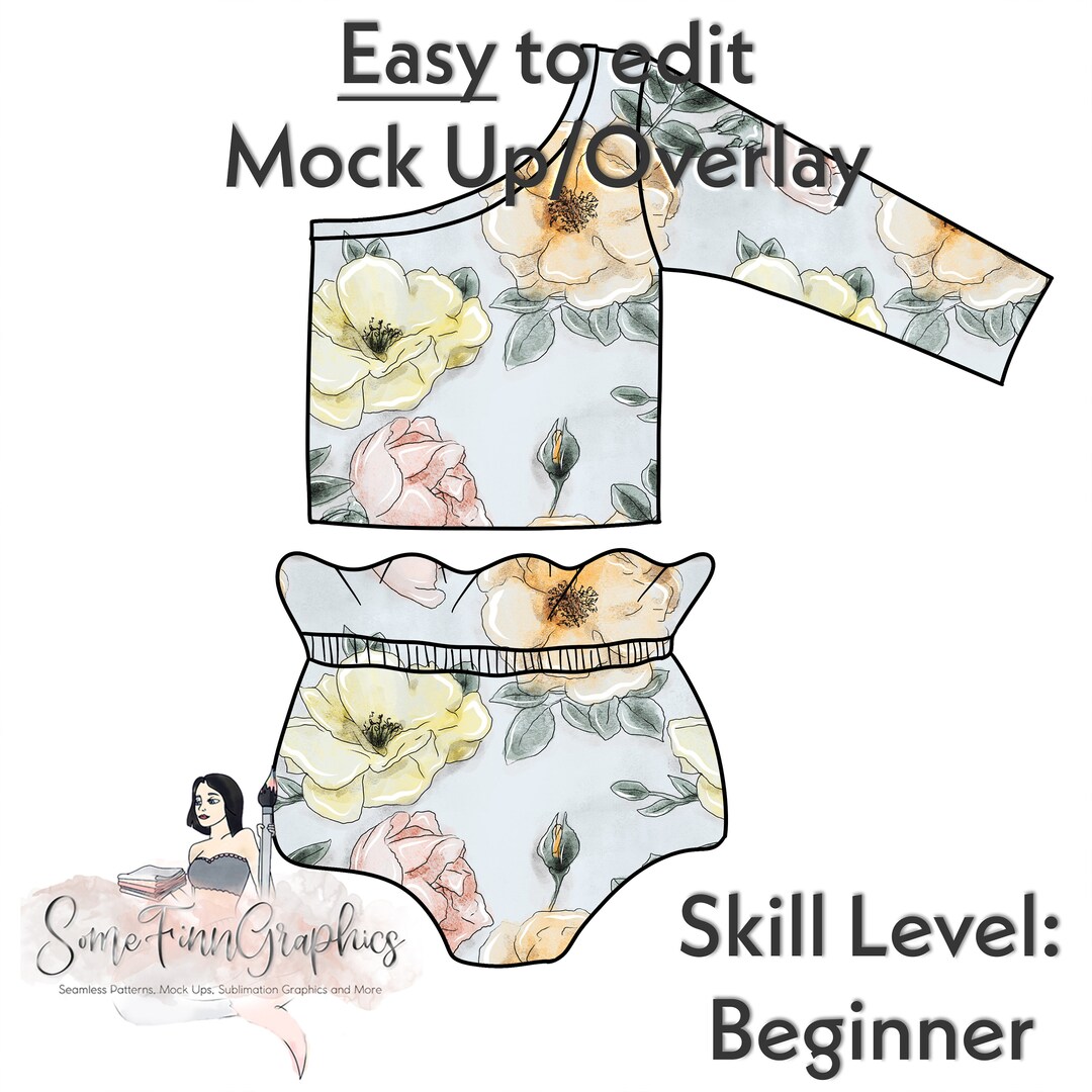 One Shoulder Top Bloomies Outfit Mock-up / Bummie Mock up / Digital ...