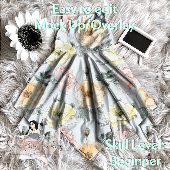 Dress Realistic Mock-up / Girl Mock up / Easy Editable From - Etsy