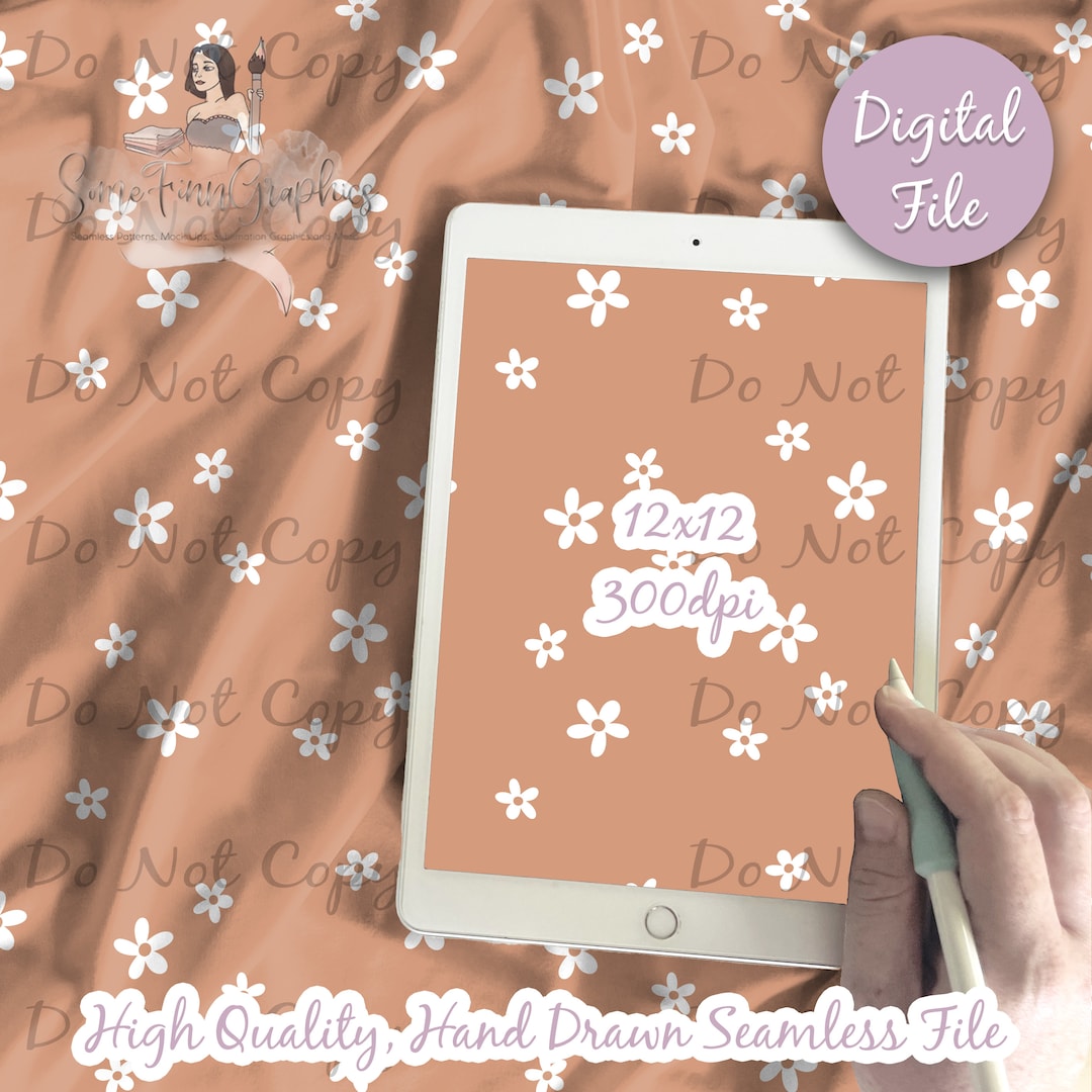 Boho Daisy Floral Digital Paper - Seamless Daisies Flower Pattern ...