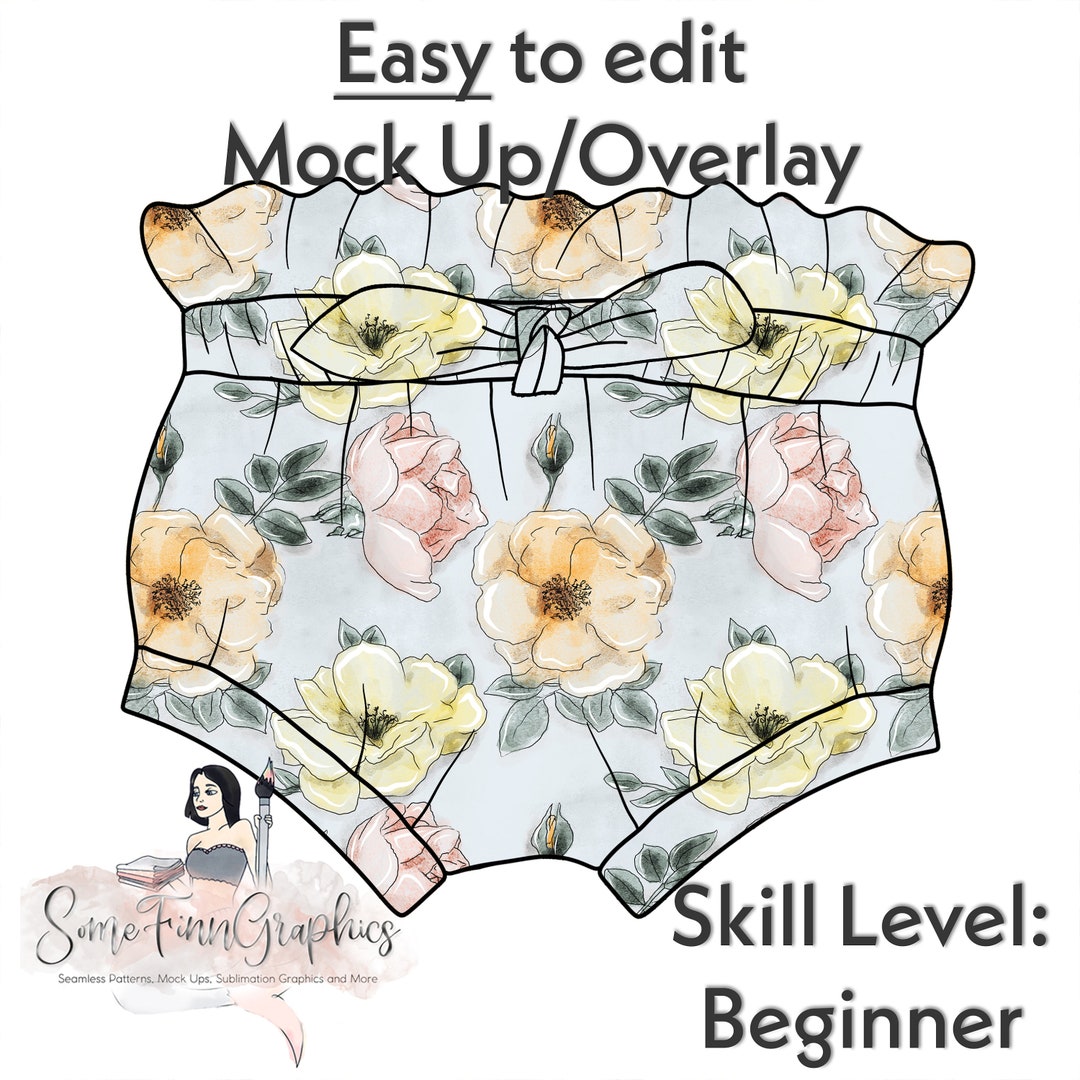 Ruffled Bloomer With Bow Bummies Mock-up / Bloomers Mock up / Digital ...