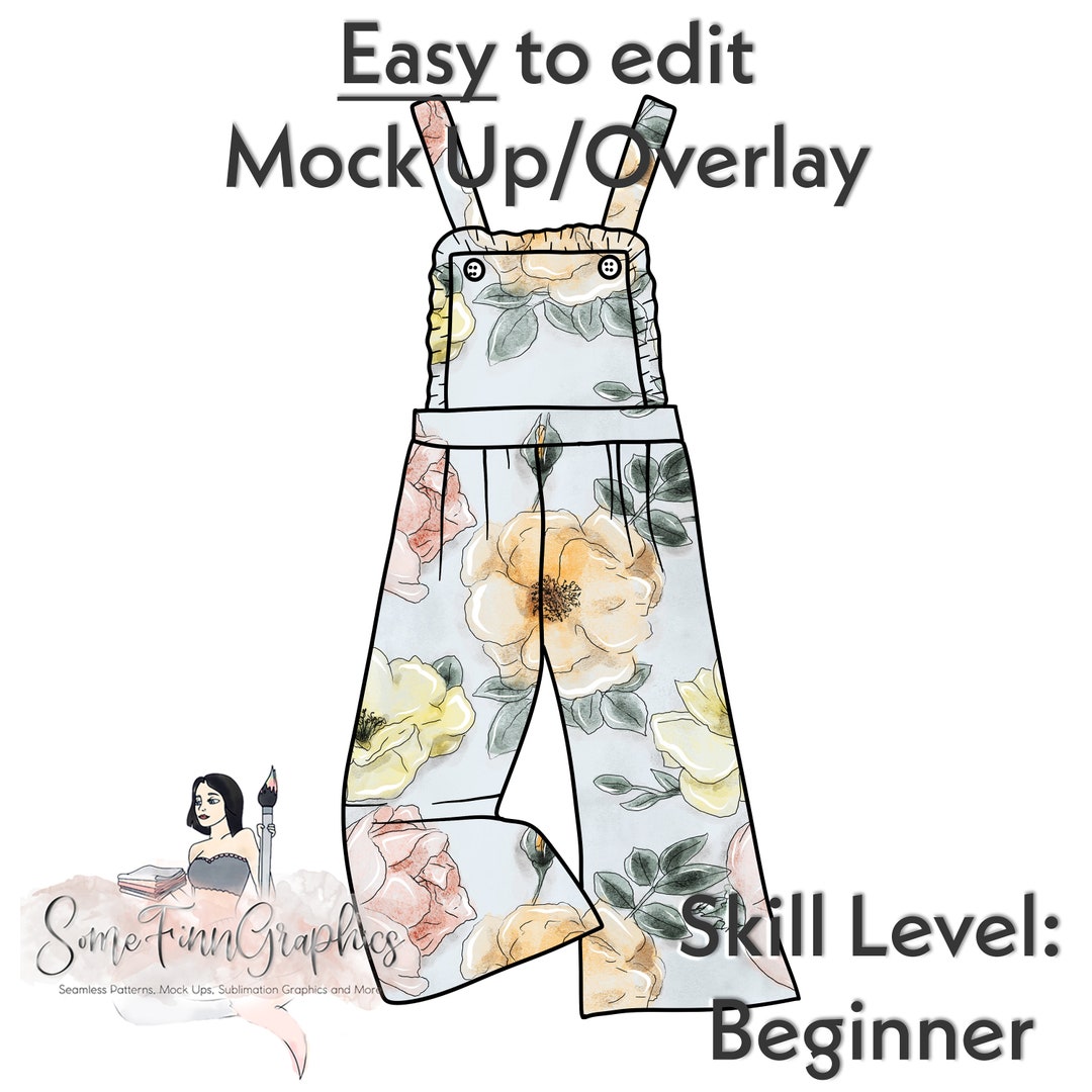 Ruffle Overalls Mock-up / Dungarees Mock up / Digital Mock up for ...