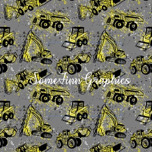 Construction Trucks Digital Paper Seamless Tractor Pattern - Etsy