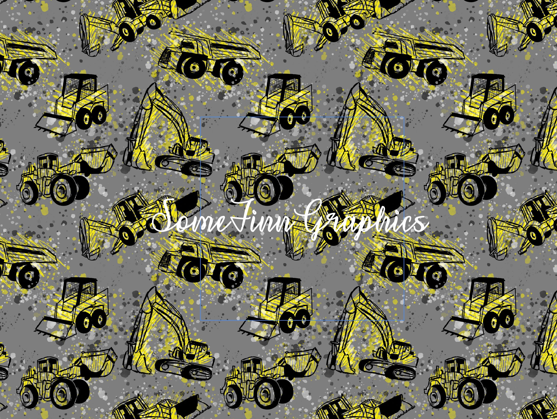 Construction Trucks Digital Paper Seamless Tractor Pattern - Etsy