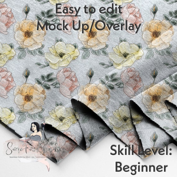 Fabric Realistic Mock-up / Textile Mock up / Editable From | Etsy