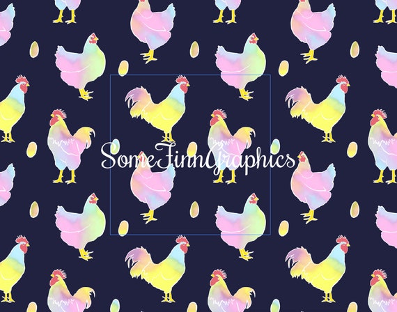 Tie Dye Chicken Seamless Pattern Chickens Farm Animal Eggs - Etsy