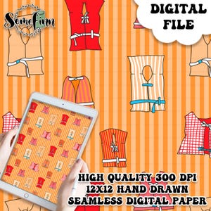 Life Vests Safe Swim Colors, Neon Orange Digital Paper - Seamless Boys ...