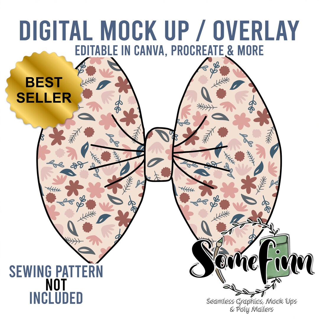 Bow Mock-up - Digital Hair Bow Mockup for Baby, Toddler & Kids Bows ...