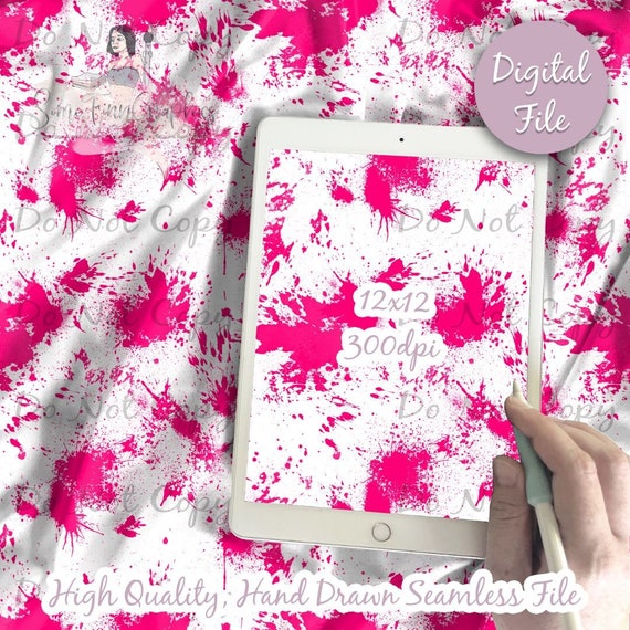 Pink Splatter Seamless Design Pattern / Hot Pink White Paint - Etsy
