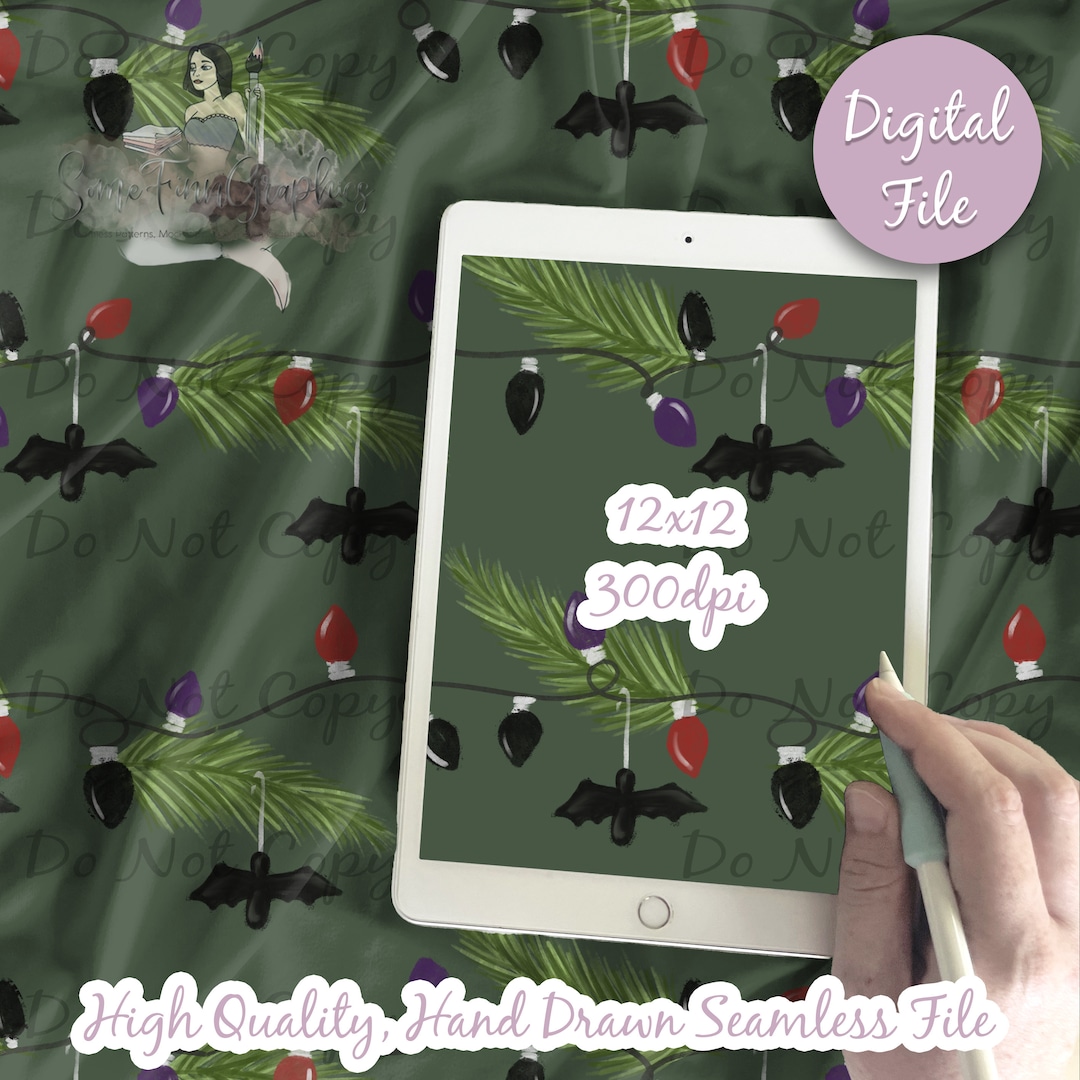 Spooky Christmas Lights Digital Paper - Seamless Christmas Tree Light ...