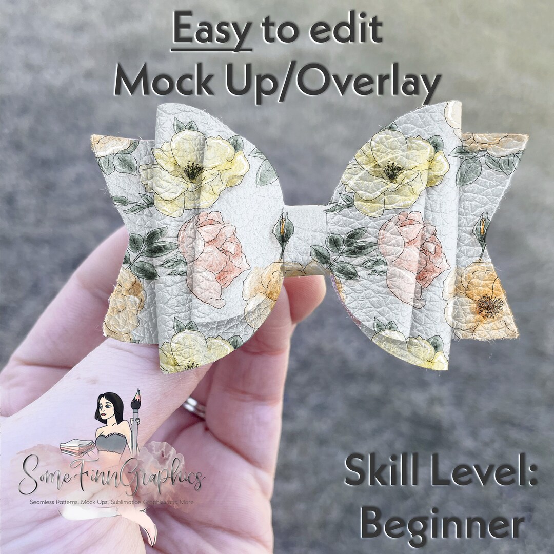 Leather Bow Realistic Mock-up / Baby Mock up / Easy Editable From ...