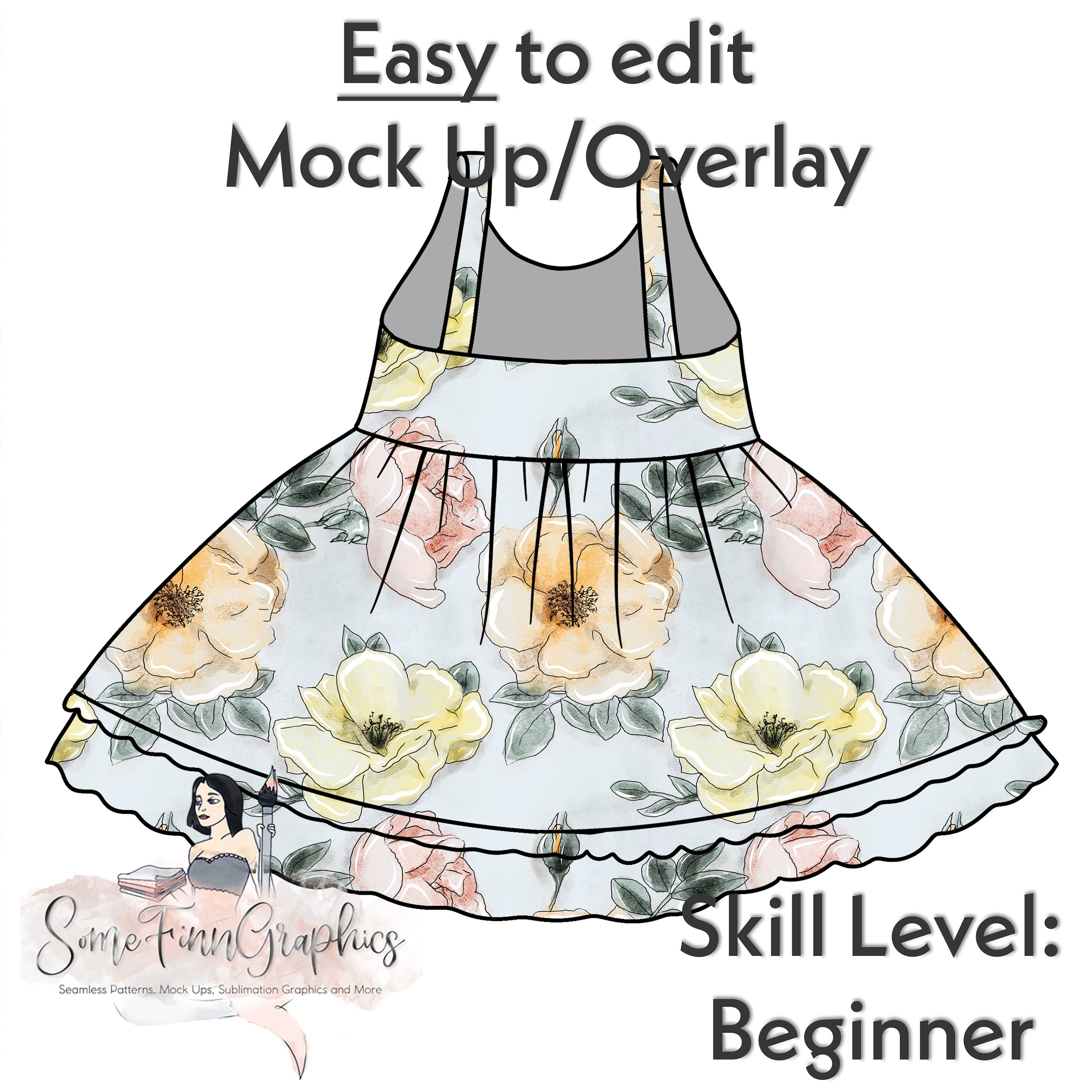 Ruffle Dress Bundle Mock-up / Dress Mock up / Digital Mock up for ...