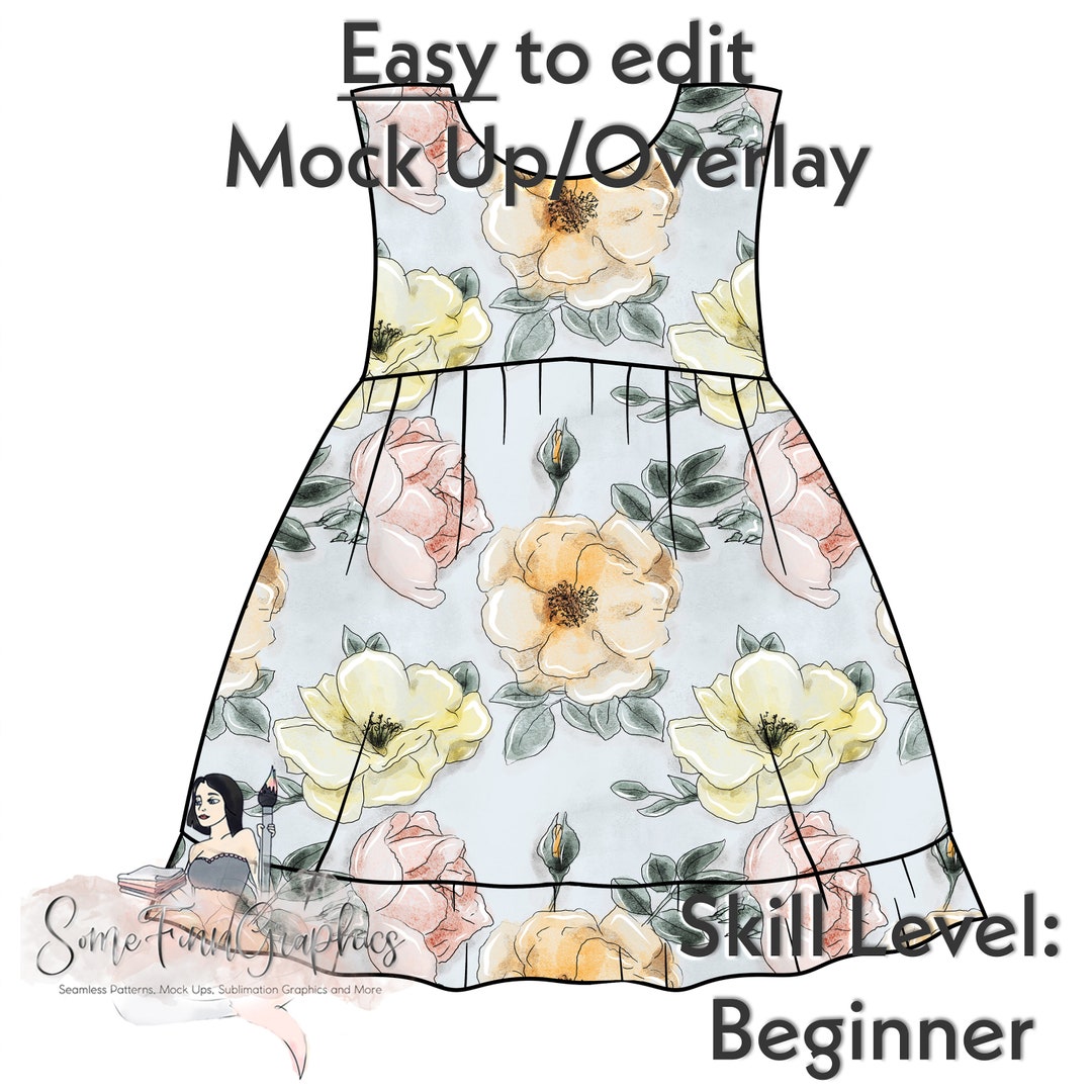 Sleeveless Dress Mock-up / Flare Dress Mock up / Dress Digital Mock up ...