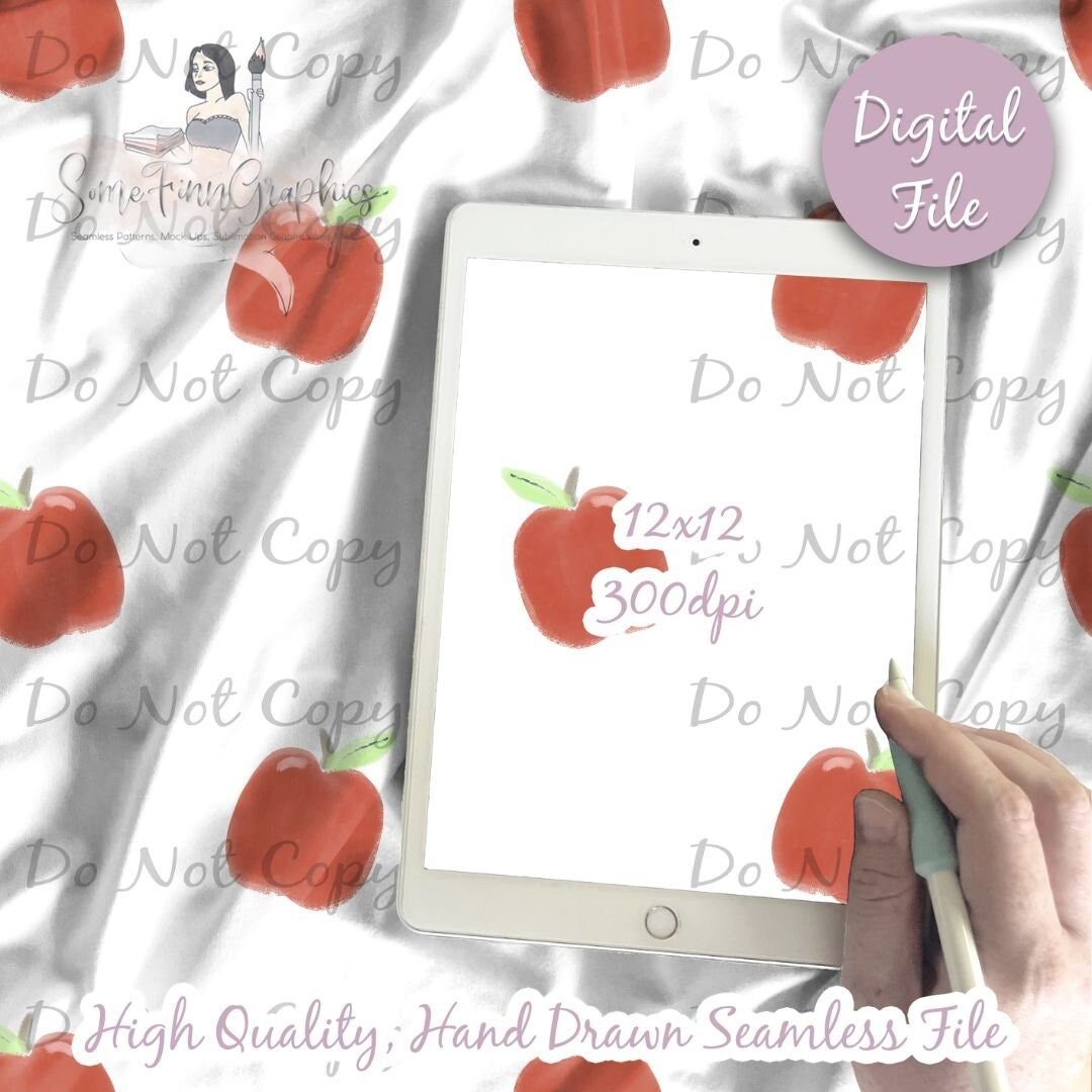 Back to School Seamless Pattern, School Digital Paper, Apple Tumbler ...