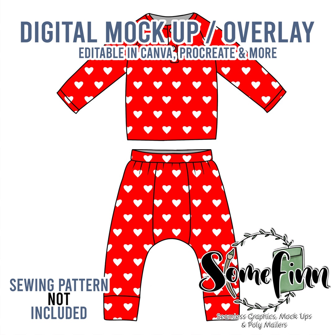 Lounge Set Mock-up / Pants Mock up / PJ Digital Mock up for Clothing ...