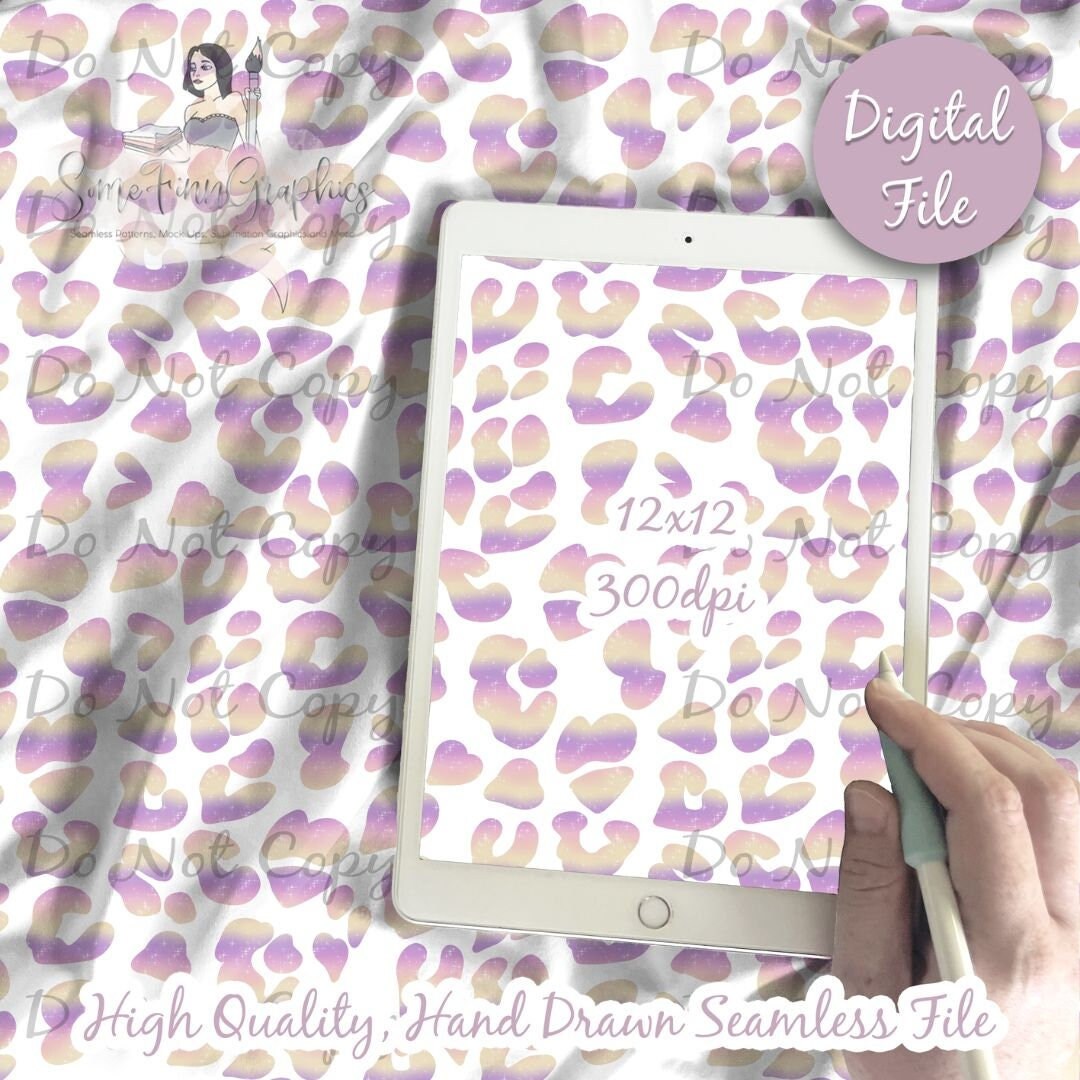 Pastel Leopard Cheetah Print Digital Paper, Seamless Tie Dye Pattern ...