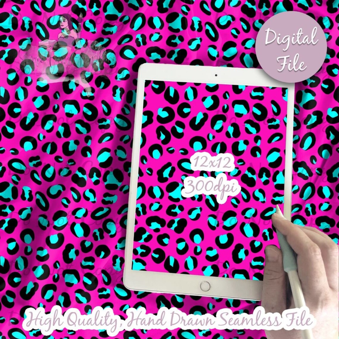 Neon Cheetah Print Seamless Pattern, Animal Print, Hot Pink, Electric ...