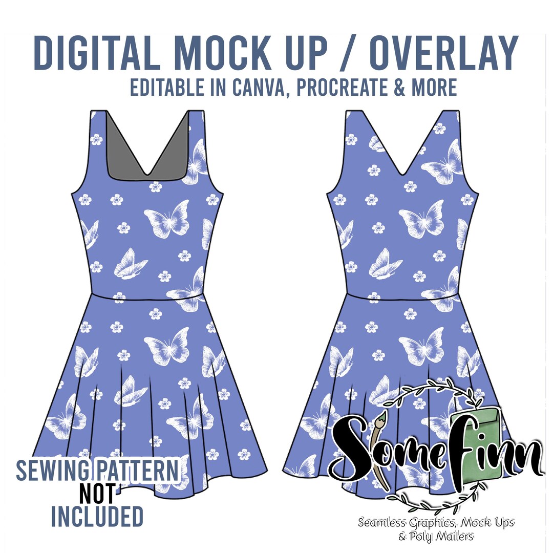 Sleeveless Dress Mock-up / Flare Dress Mock up / Dress Digital Mock up ...