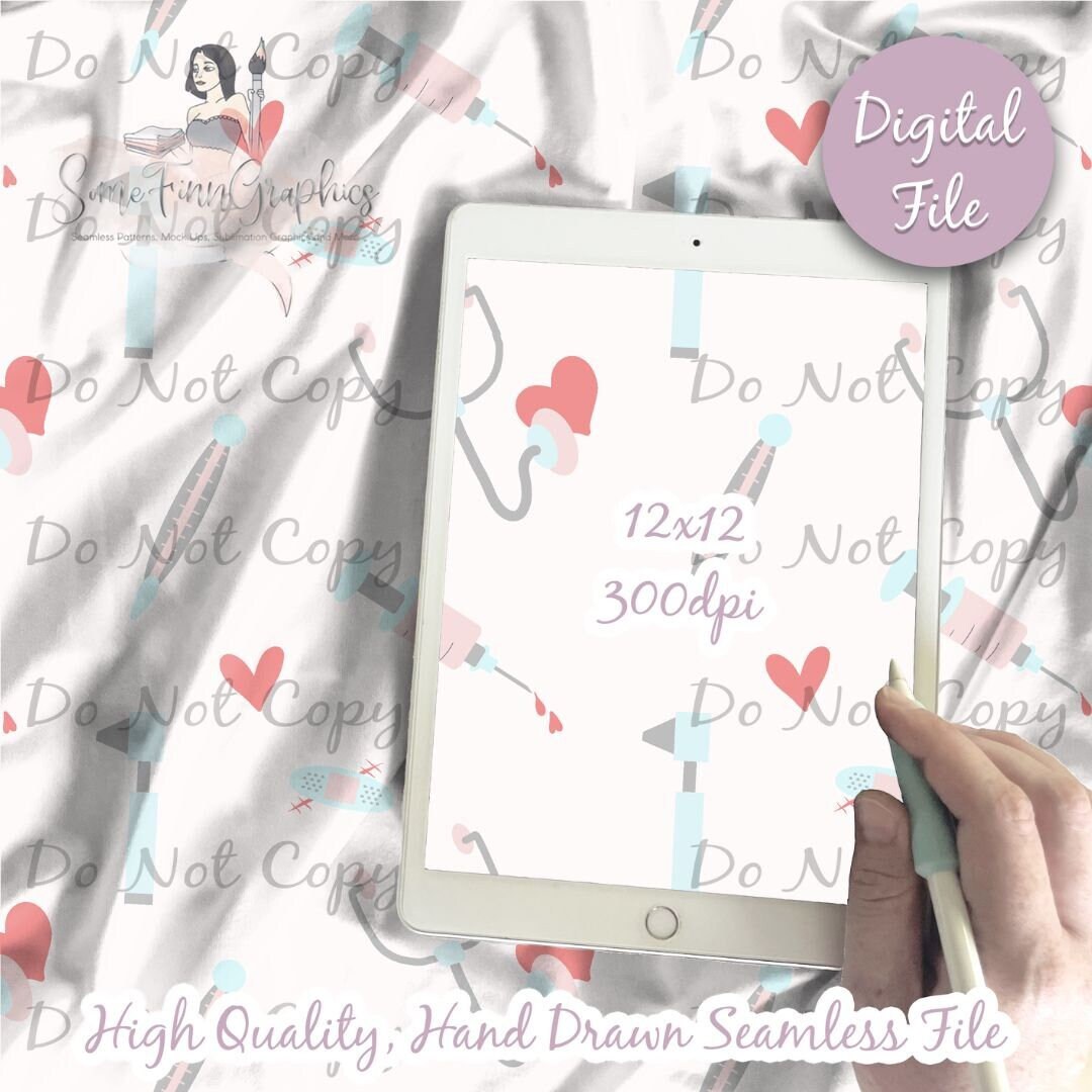 Medical Digital Paper - Seamless Nurse Pattern, Custom Doctor Fabric ...