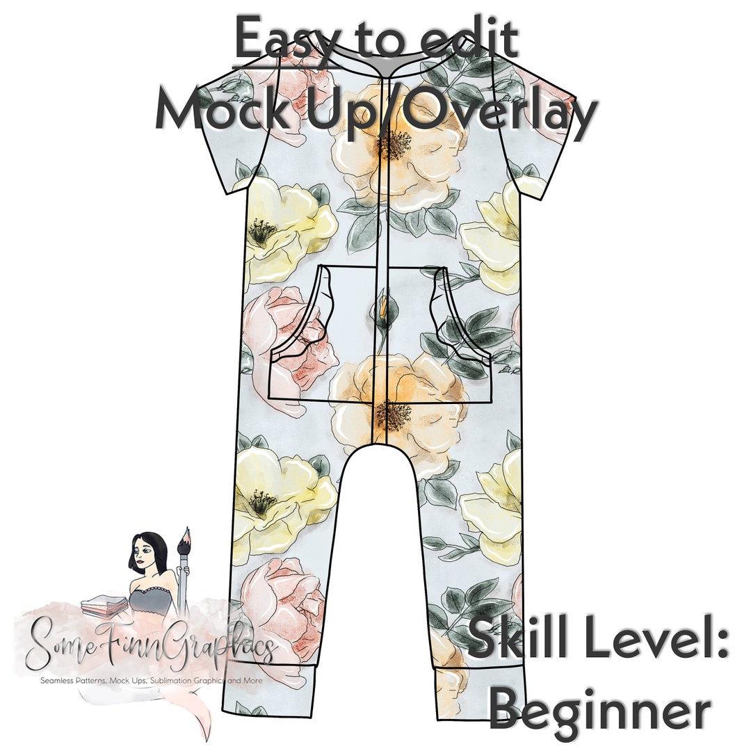 Romper Mock-up / Short Sleeve Mock up / Digital Mock up for Clothing ...