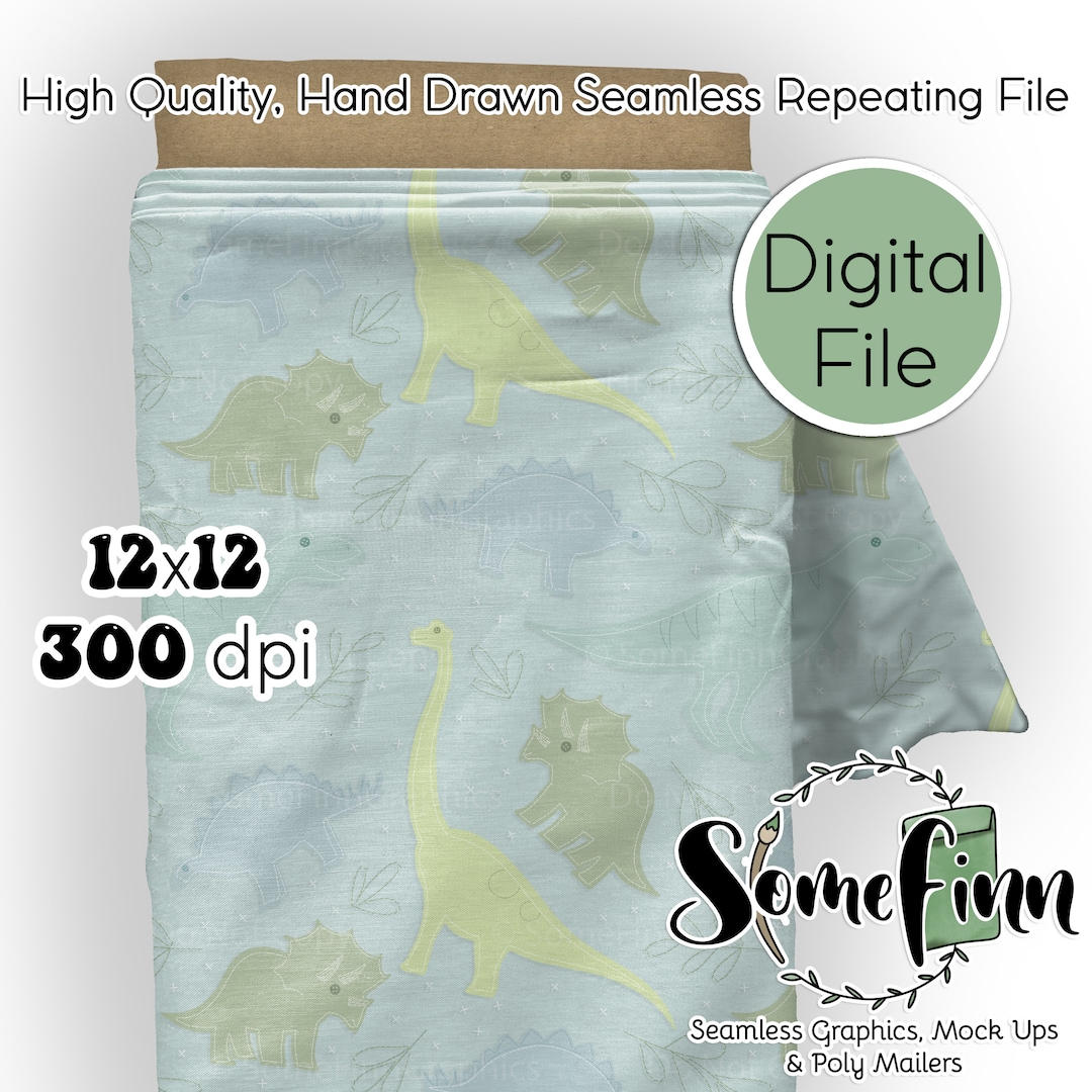 Patchwork Dinosaurs Digital Paper - Seamless Dino Pattern, Jurassic ...