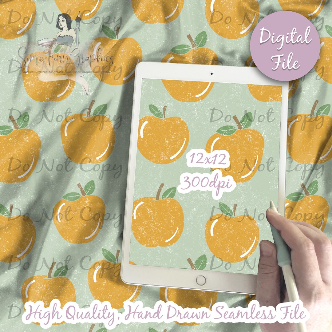 Back to School Seamless Pattern, School Digital Paper, Apple Tumbler ...
