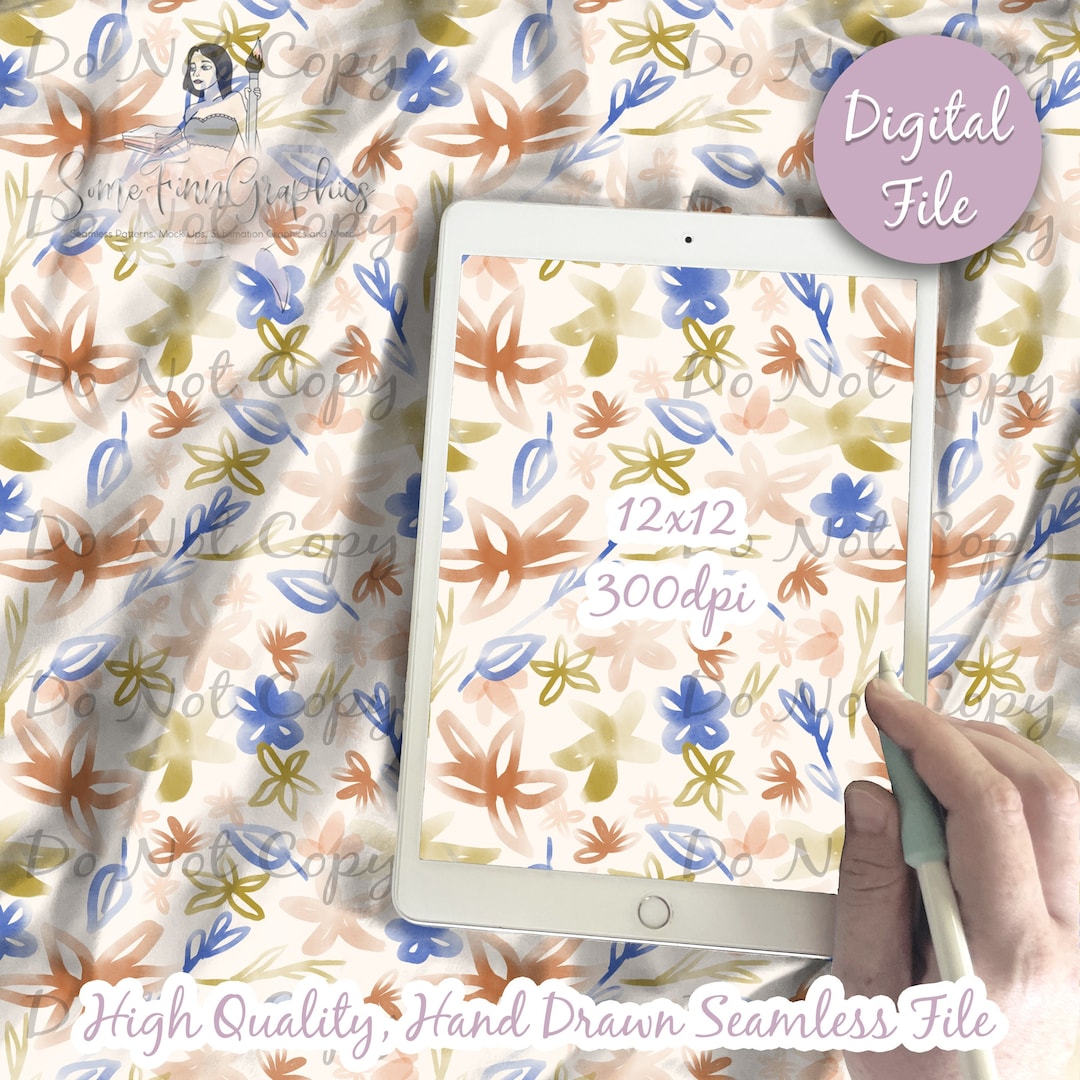 Watercolor Floral Seamless Digital Paper Pattern Fabric - Etsy