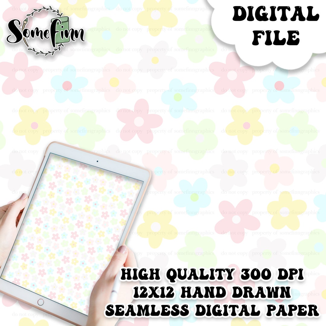 Daisy Pastel Floral Pattern, Retro Seamless File, Summer Cute Seamless ...