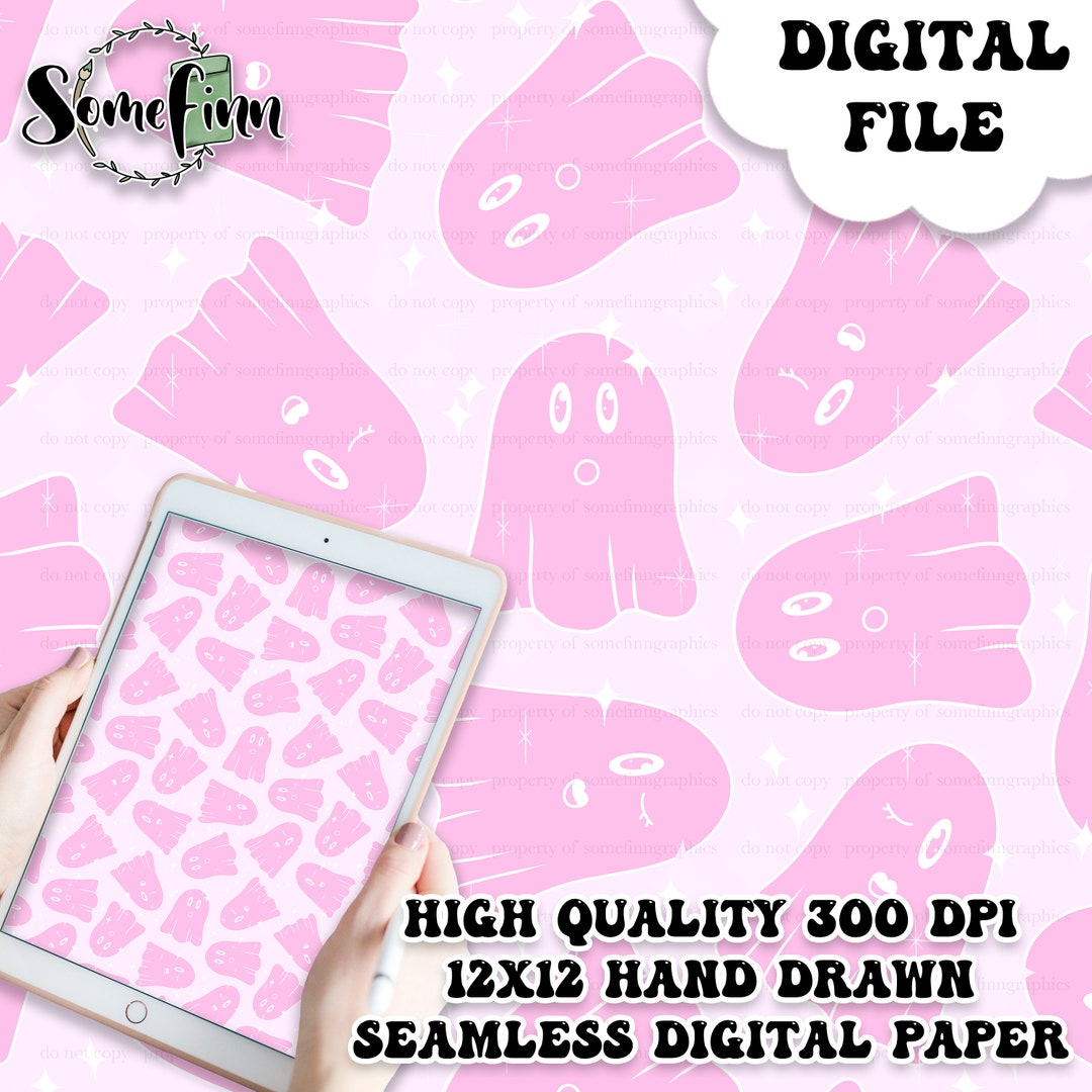 Halloween Ghosts Digital Paper, Seamless Halloween Pattern, Ghosties ...