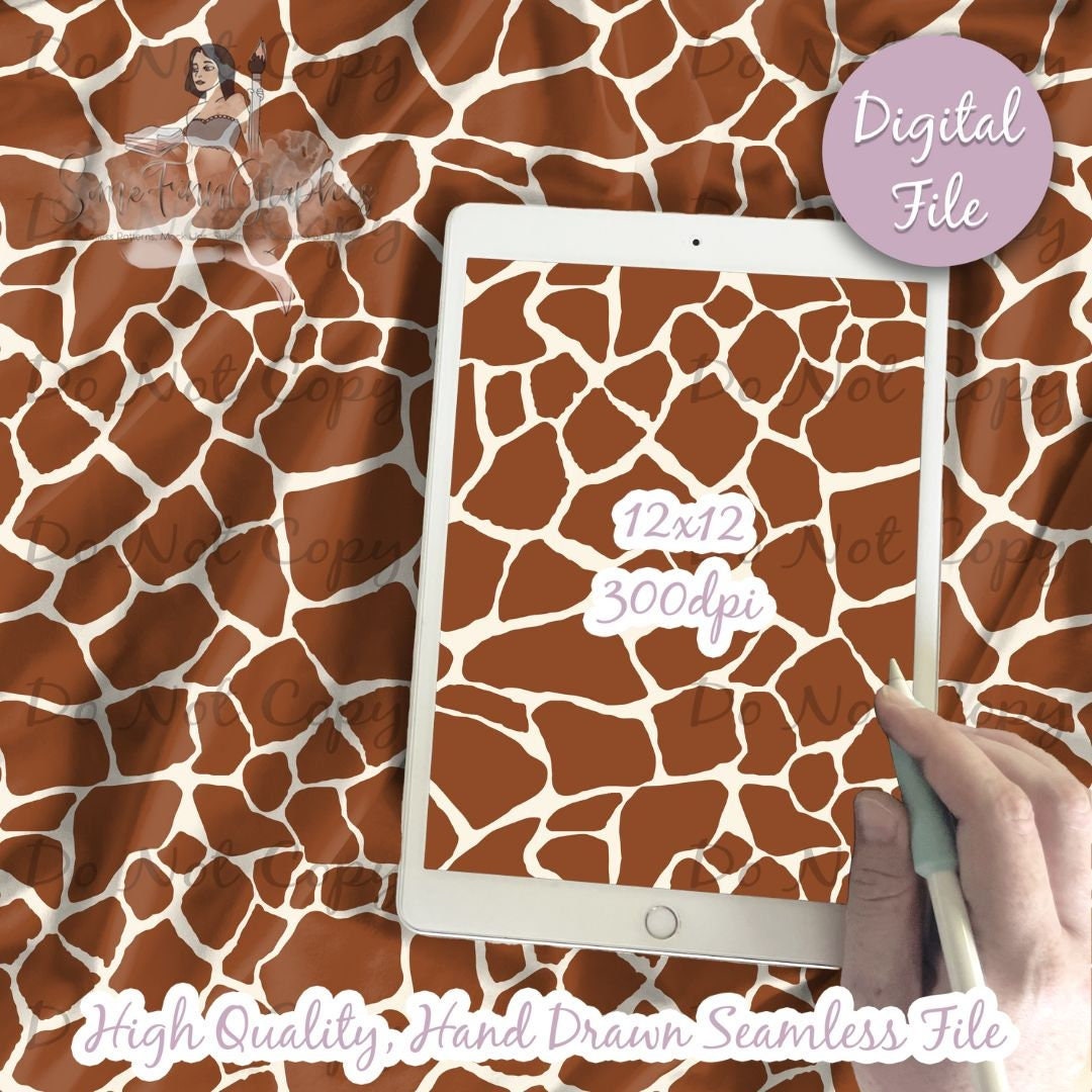 Giraffe Print Digital Paper, Seamless Pattern for Fabric and Scrapbook ...
