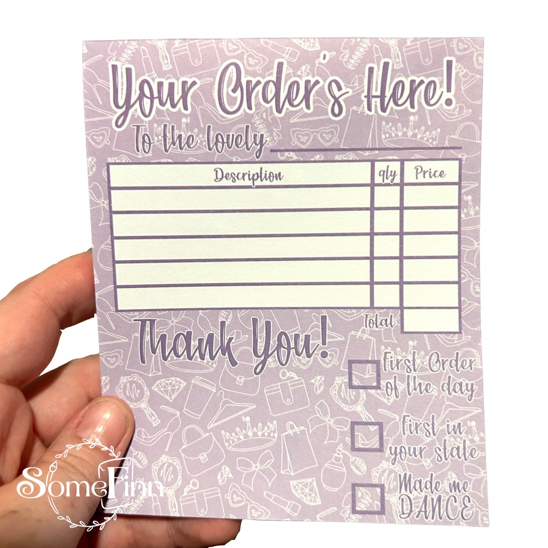 Order Notes, Receipt Book, Thank You Notes for Business, Thank You ...