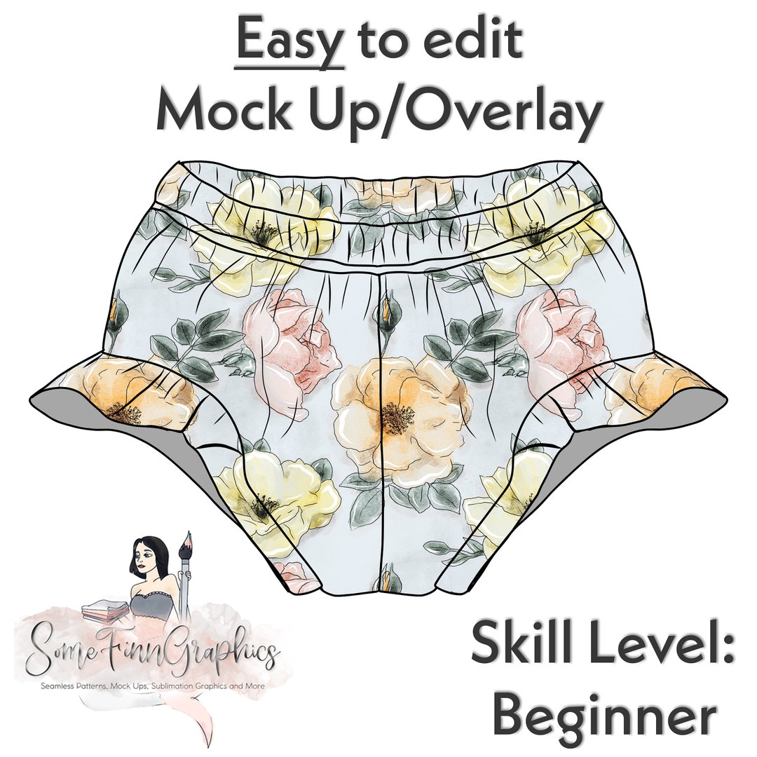 Ruffled Shorties Mock-up / Short Mock up / Digital Mock up for Clothing ...