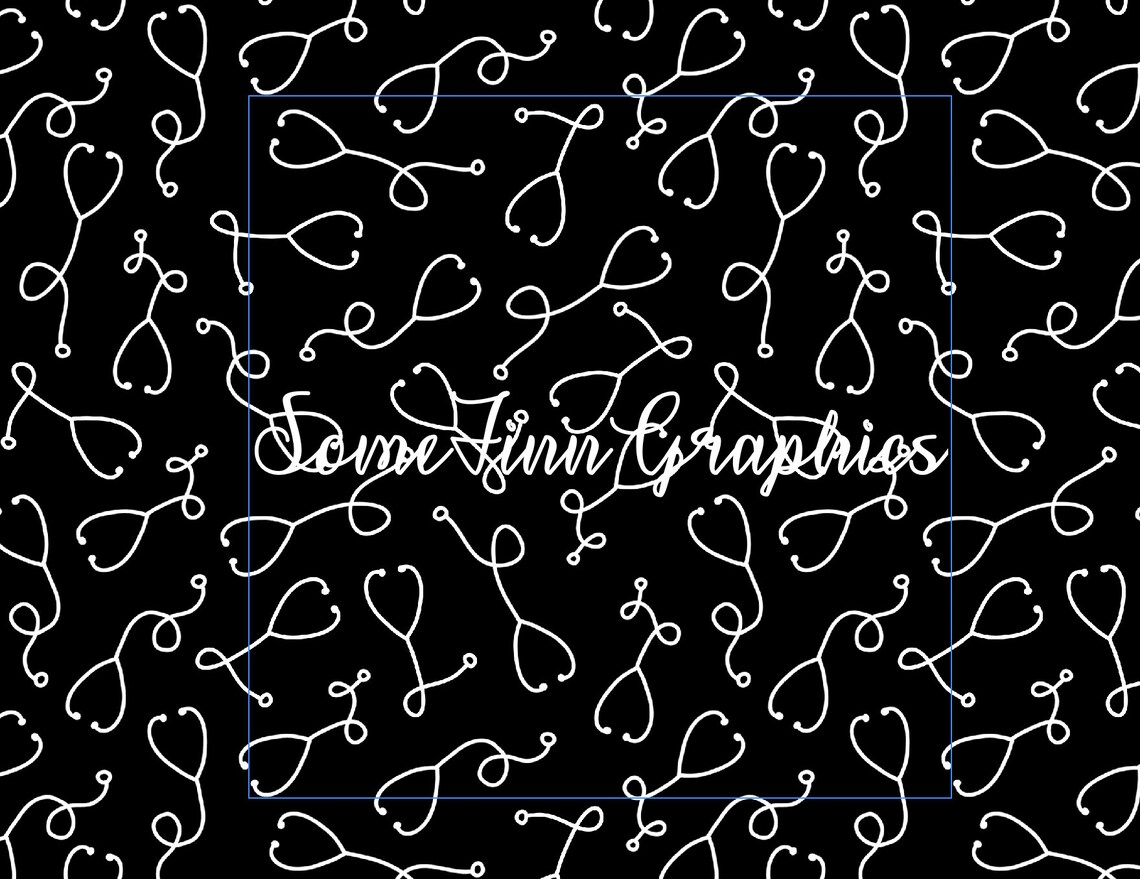Editable Stethoscope Medical Digital Paper - Seamless Nurse Pattern ...