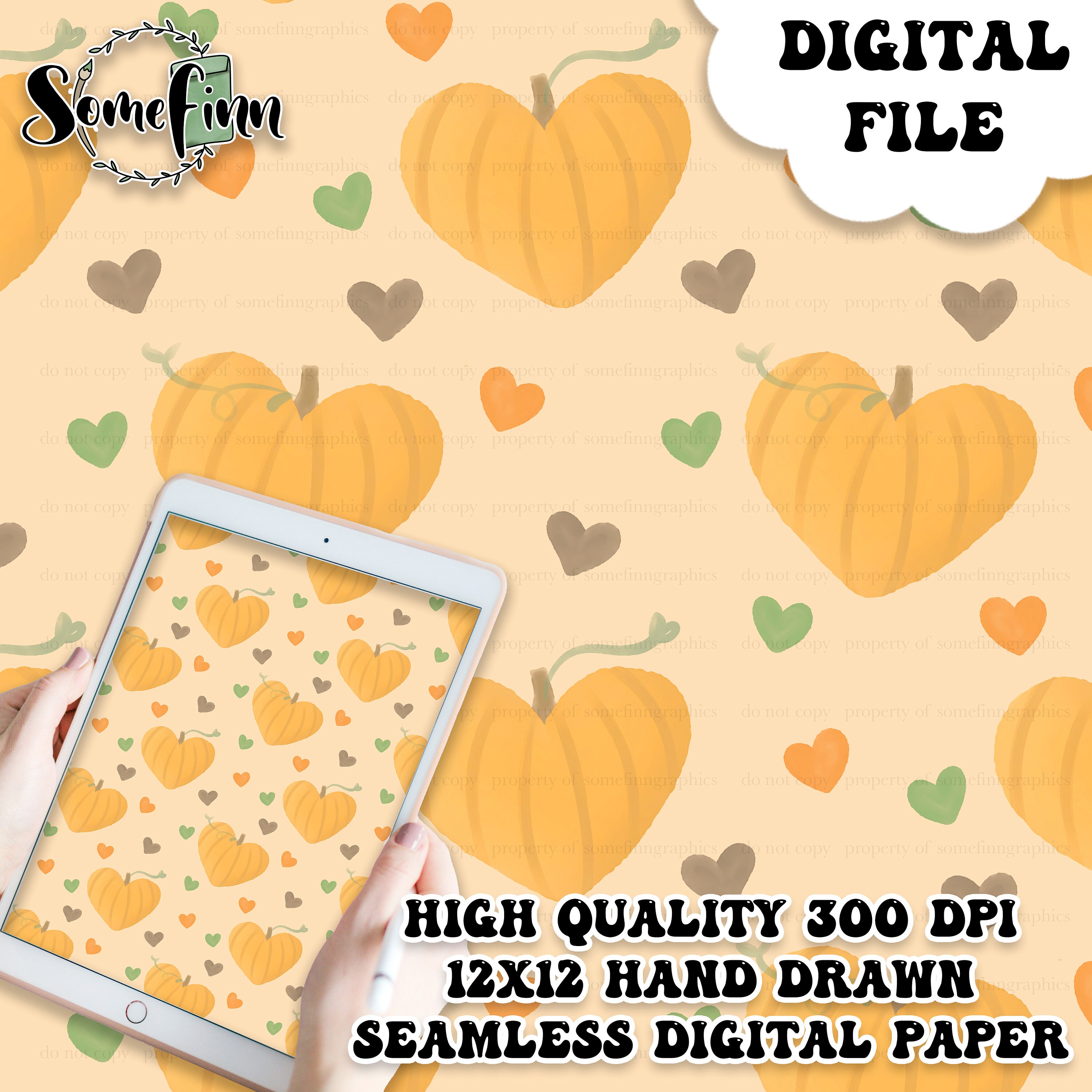 Pink Pumpkin Digital Paper, Seamless Autumn Pattern, Pumpkins Spice ...