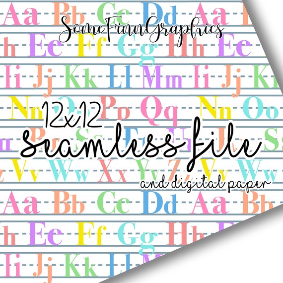 Alphabet Seamless 12x12 Digital Paper Fabric ABC Pattern - Etsy