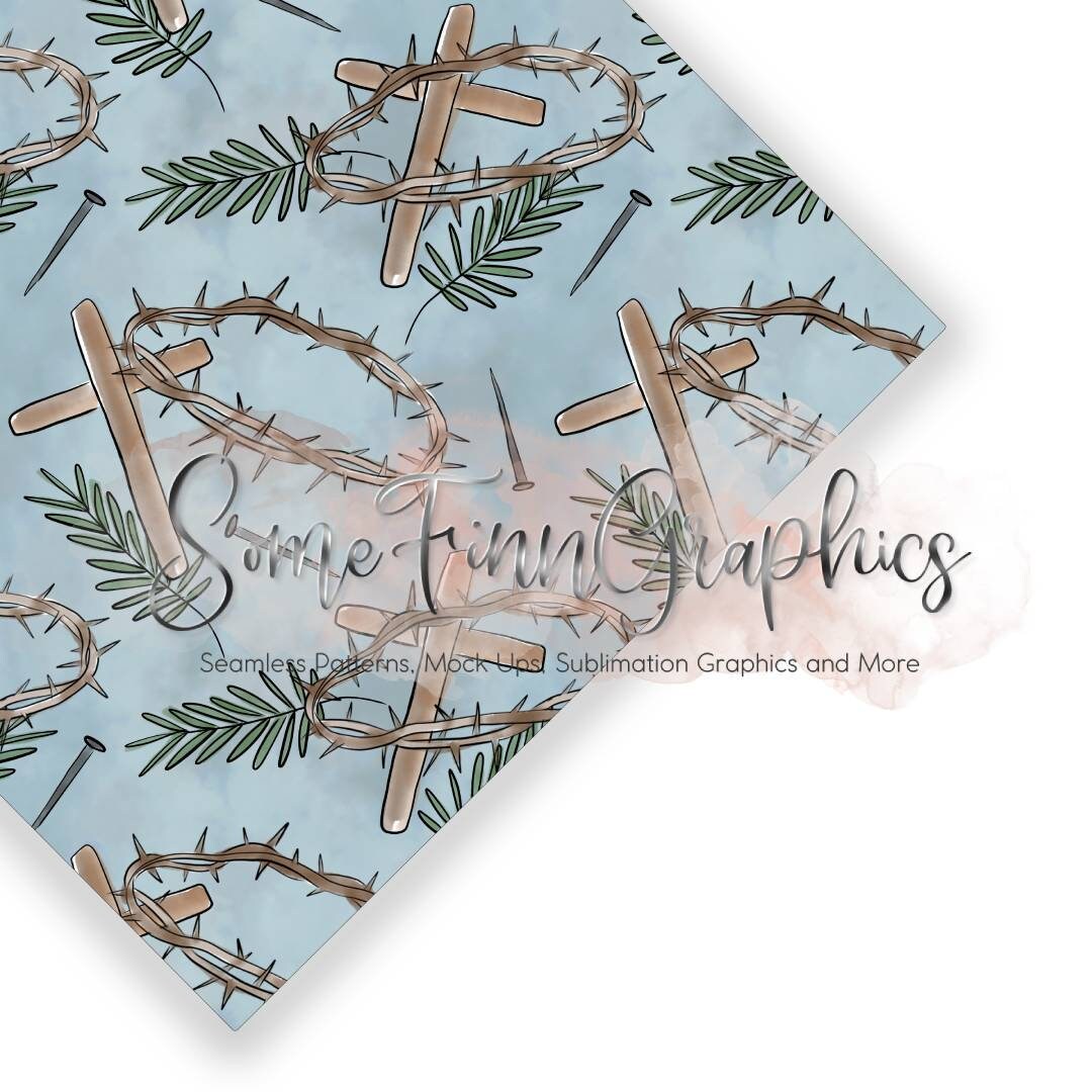 Easter Jesus Digital Paper Seamless Cross Crown Thorns - Etsy