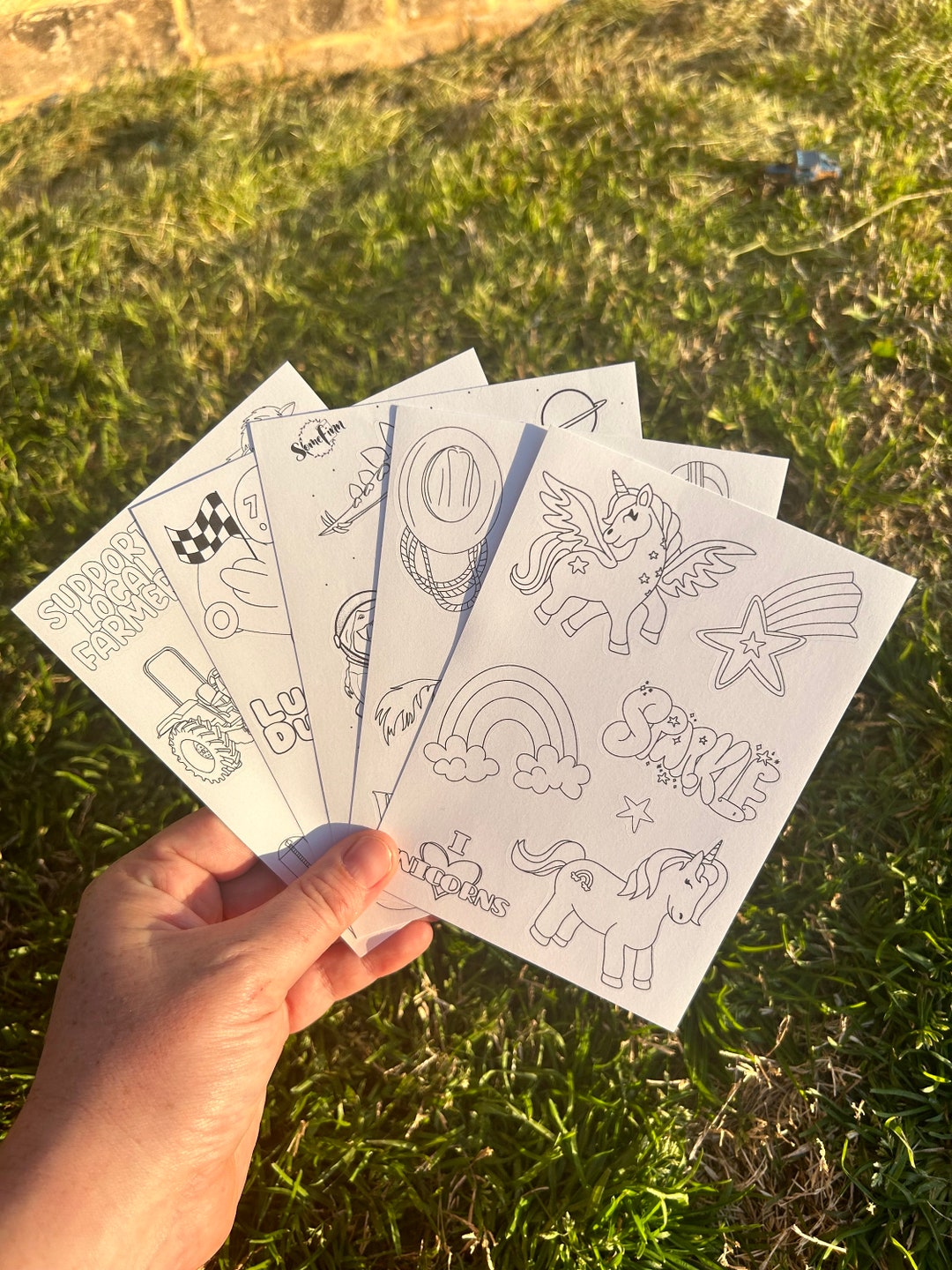 Coloring Sticker Sheet, Coloring Stickers for Sticker Day, Color Your ...