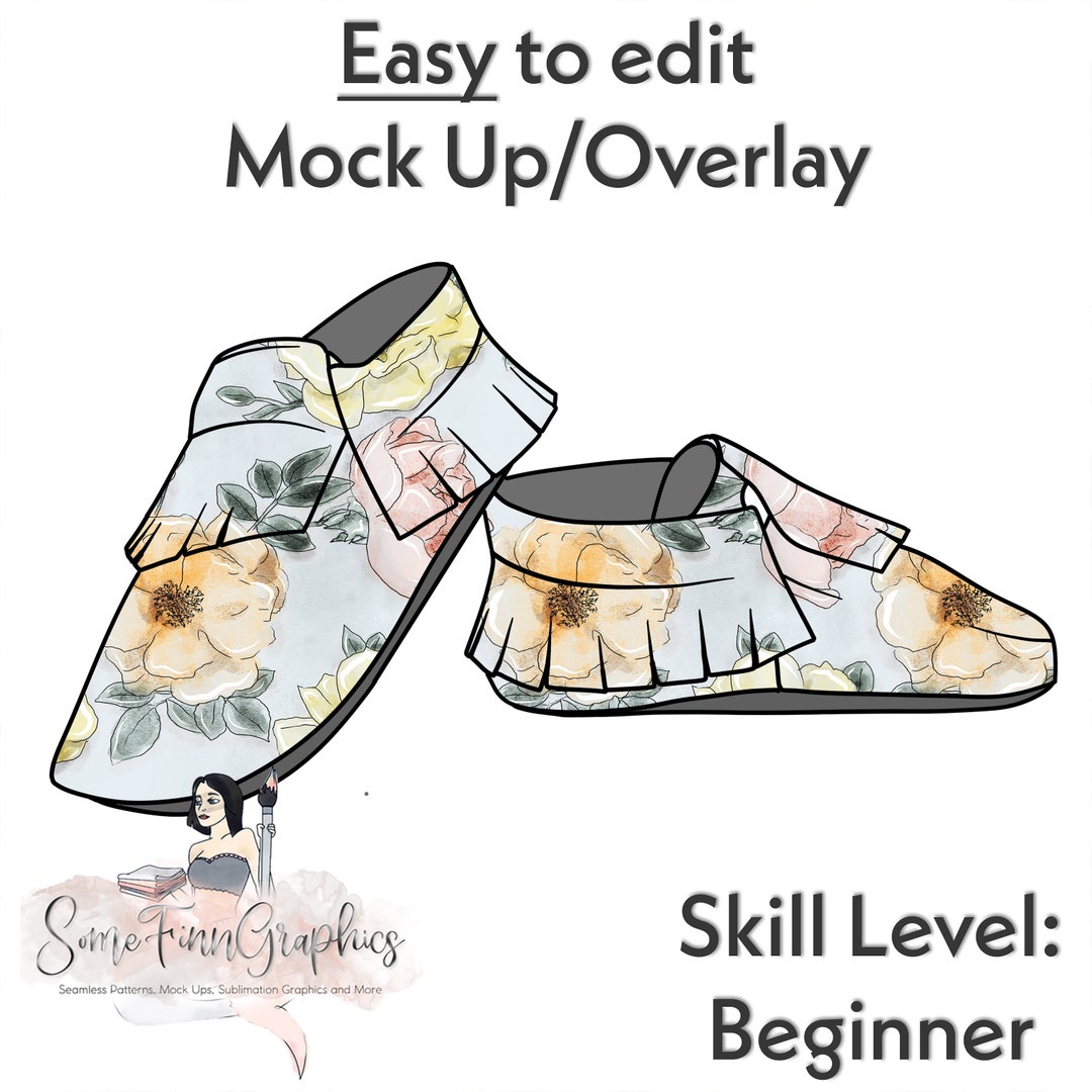 Fringed Baby Slipper Mock-up / Shoes Mock up / Digital Mock up Slippers ...