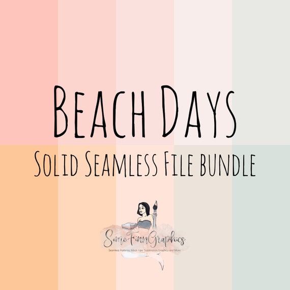 10 Beach Days Solid Seamless Files Bundle Digital Paper | Etsy