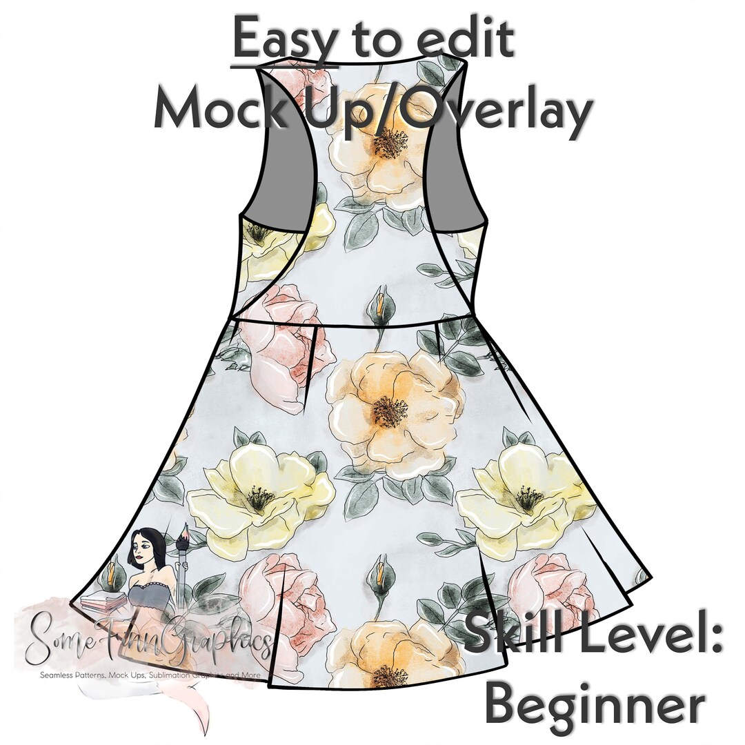 Sleeveless Dress Mock-up / Flare Dress Mock up / Dress Digital Mock up ...