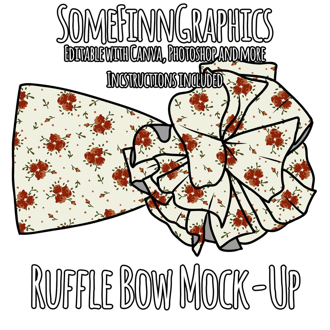 Shredded Ruffle Bow Mock-up / Bows Mock up / Digital Mock up for Bow ...