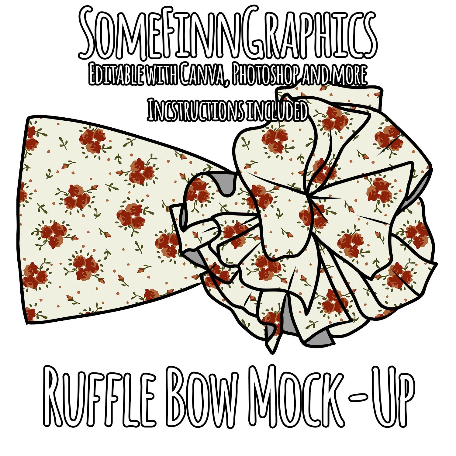 Shredded Ruffle Bow Mock-up / Bows Mock up / Digital Mock up - Etsy ...